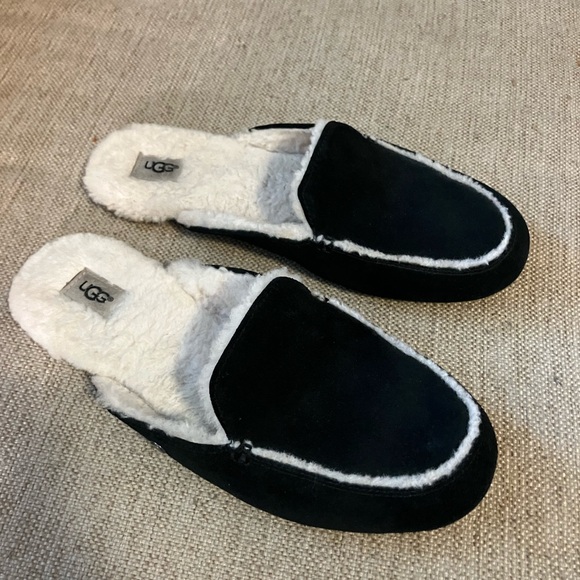 UGG | Shoes | Ugg Black Open Back Shoe With Fur Insides | Poshmark